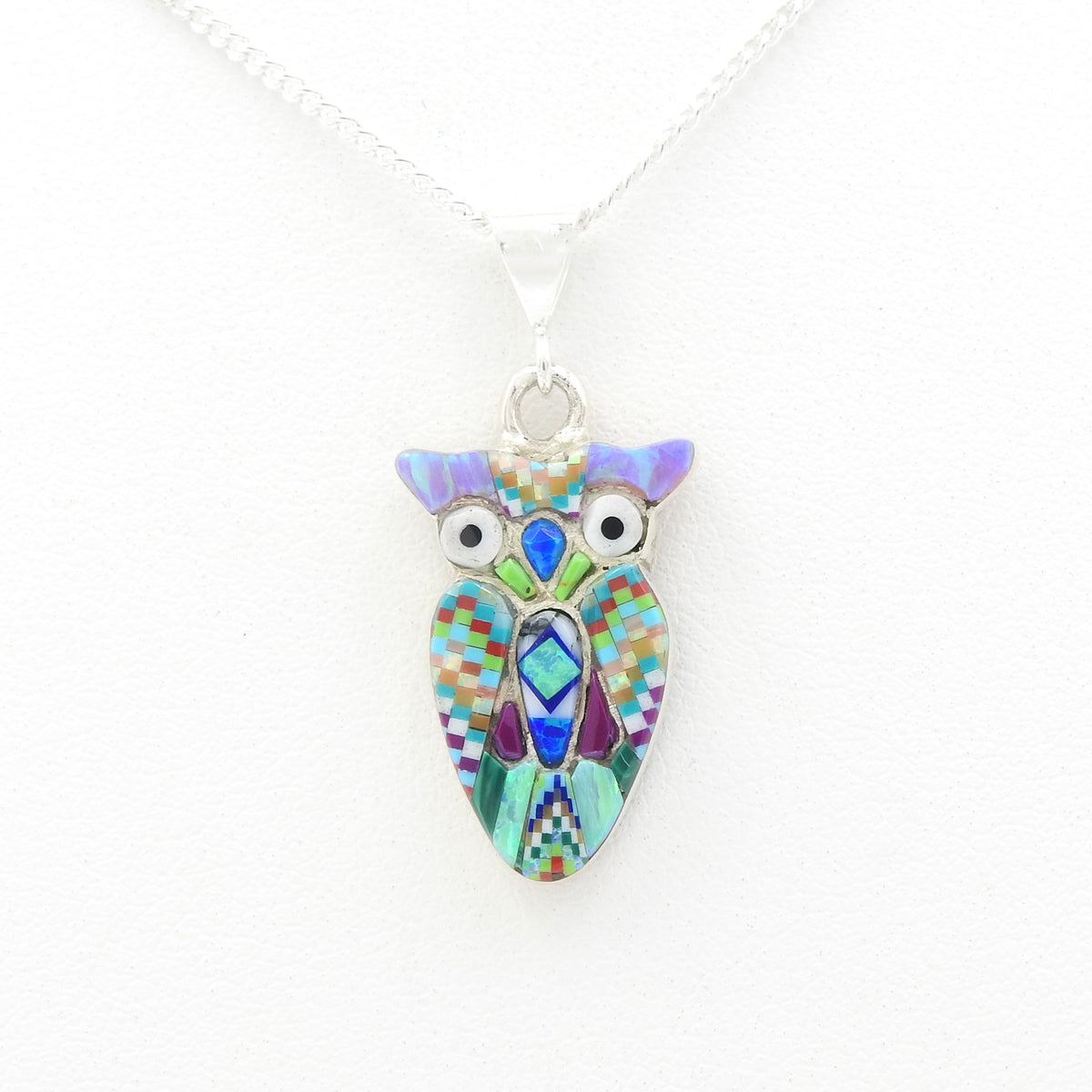 Sterling Silver Inlay Owl Pendant – Iriniri Designs